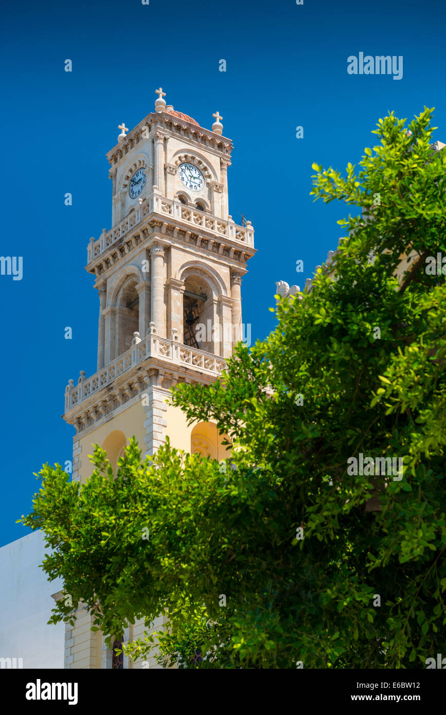 Cathedral of Saint Minas orthodox church in Heraklion, Crete Stock ...