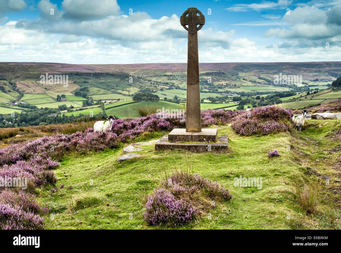 The millennium cross above Rosedale Abbey village Stock Photo - Alamy