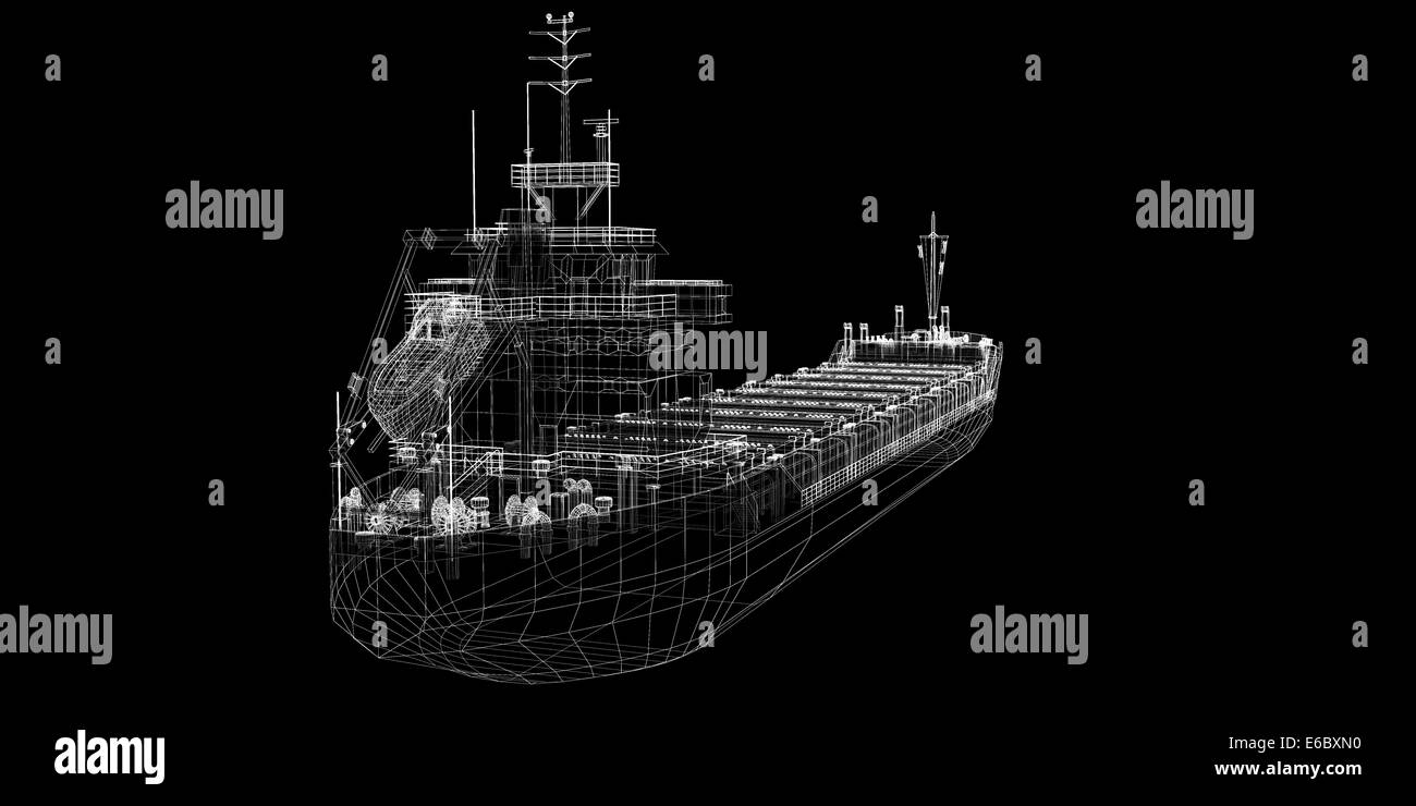 barge Cargo model body structure, wire model Stock Photo - Alamy