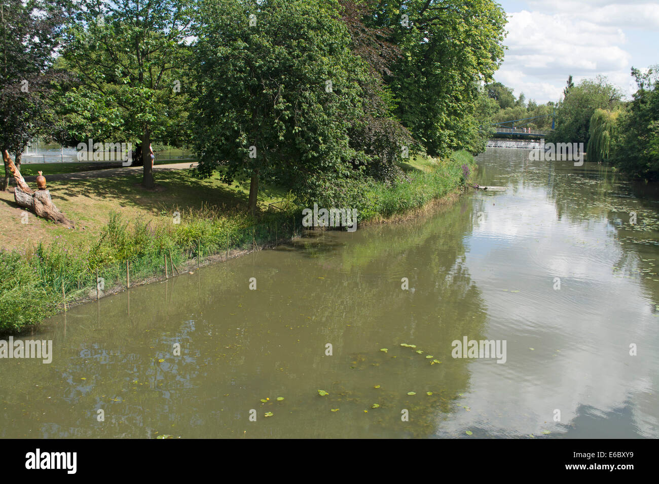 The River Leam in Royal Leamington Spa, Warwickshire, England, UK Stock ...