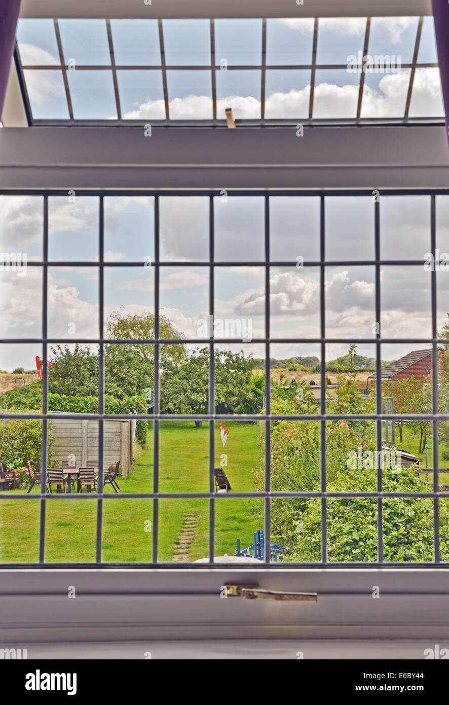 View of Garden from looking out of window Stock Photo - Alamy