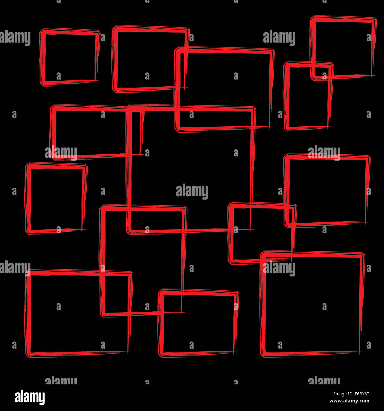 abstract red square on a black background Stock Photo - Alamy