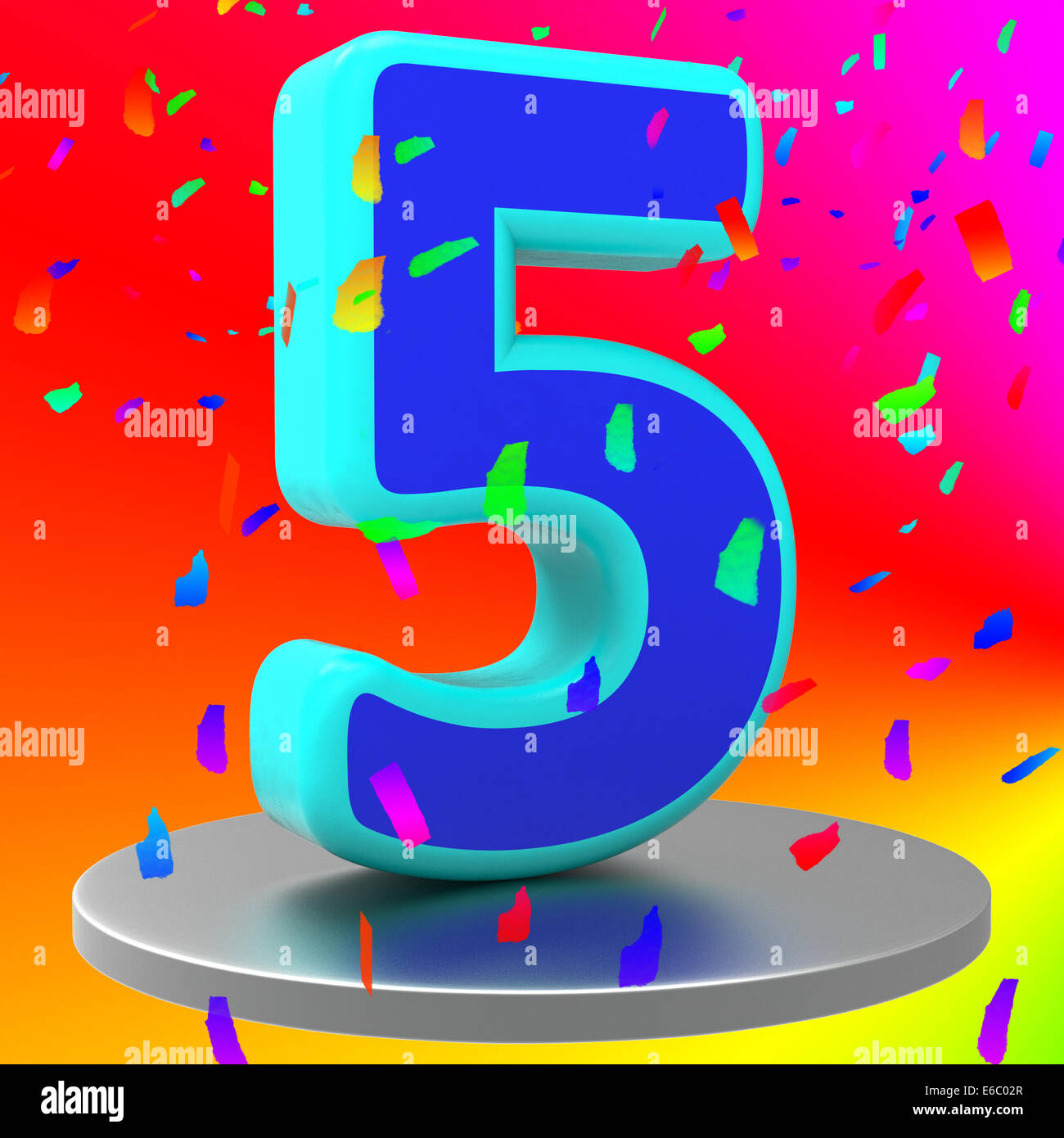 Fifth Birthday Showing Happiness Anniversary And Remembrance Stock ...