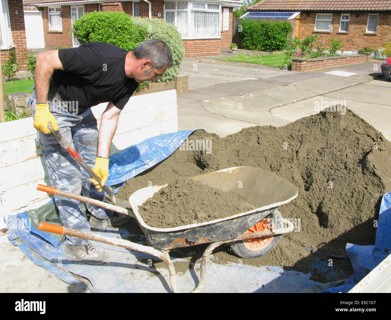 Delivered concrete & cement for use in a home extension Stock Photo - Alamy