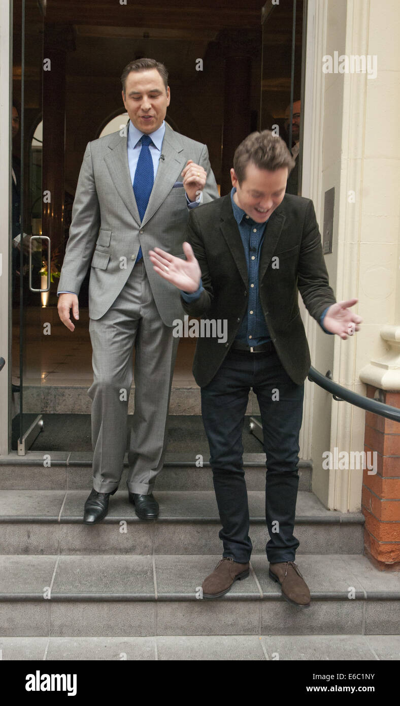 David Walliams and Stephen Mulhern leaving her hotel for the Britain's ...