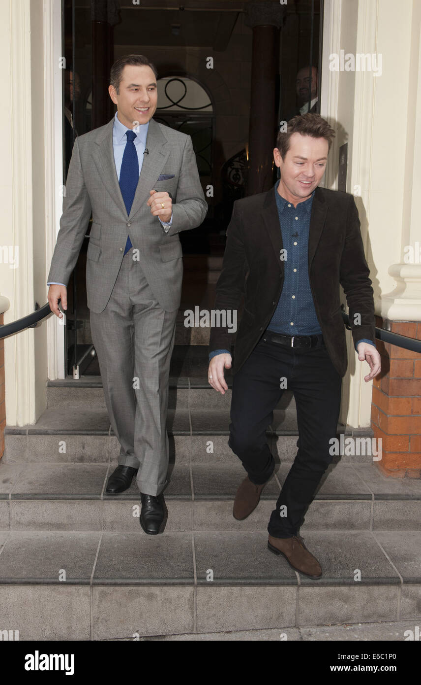 David Walliams and Stephen Mulhern leaving her hotel for the Britain's ...