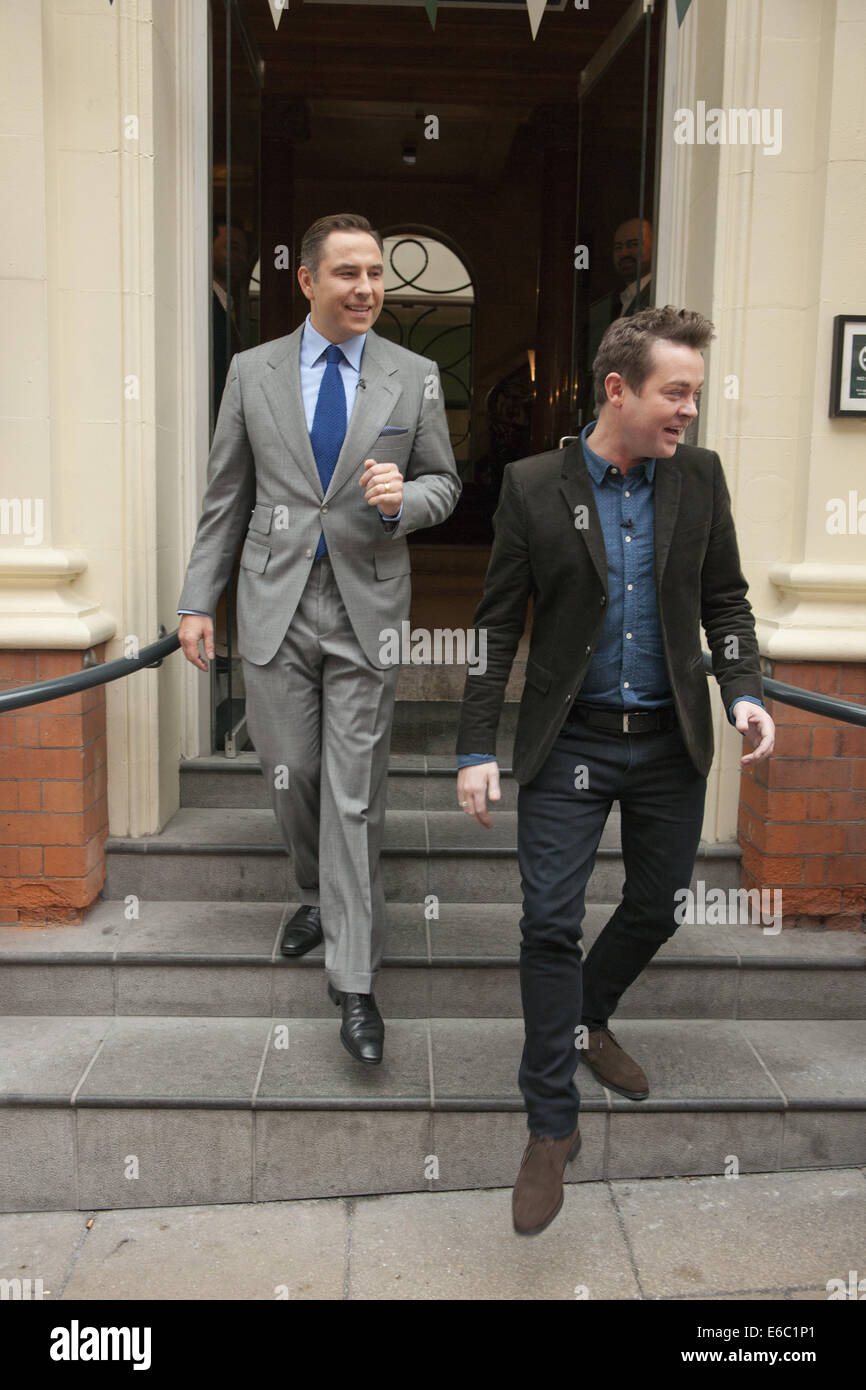 David Walliams and Stephen Mulhern leaving her hotel for the Britain's ...