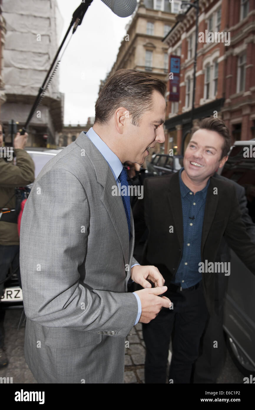 David Walliams and Stephen Mulhern leaving her hotel for the Britain's ...