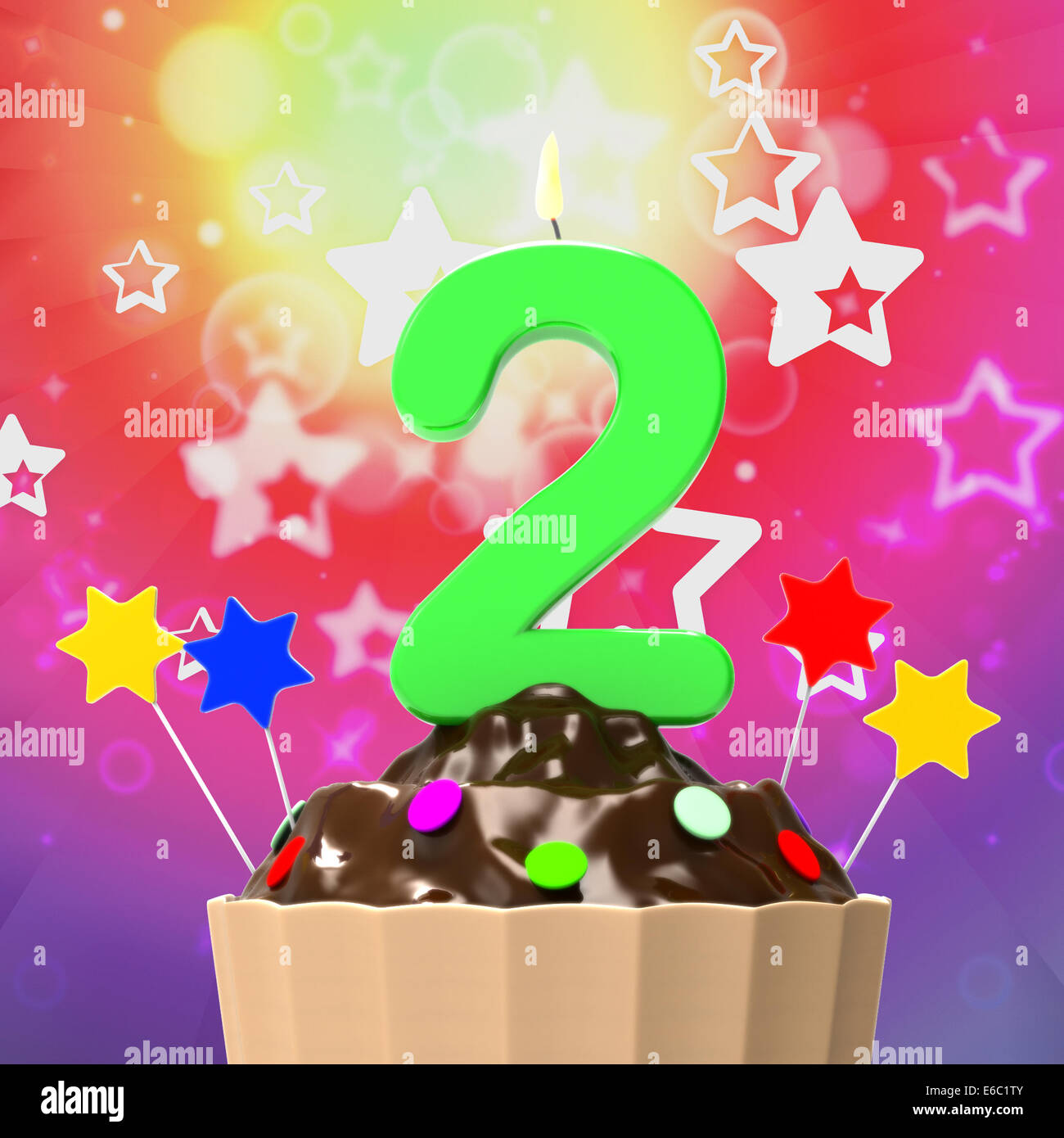 Birthday Two Showing Celebration 2 And 2Nd Stock Photo - Alamy