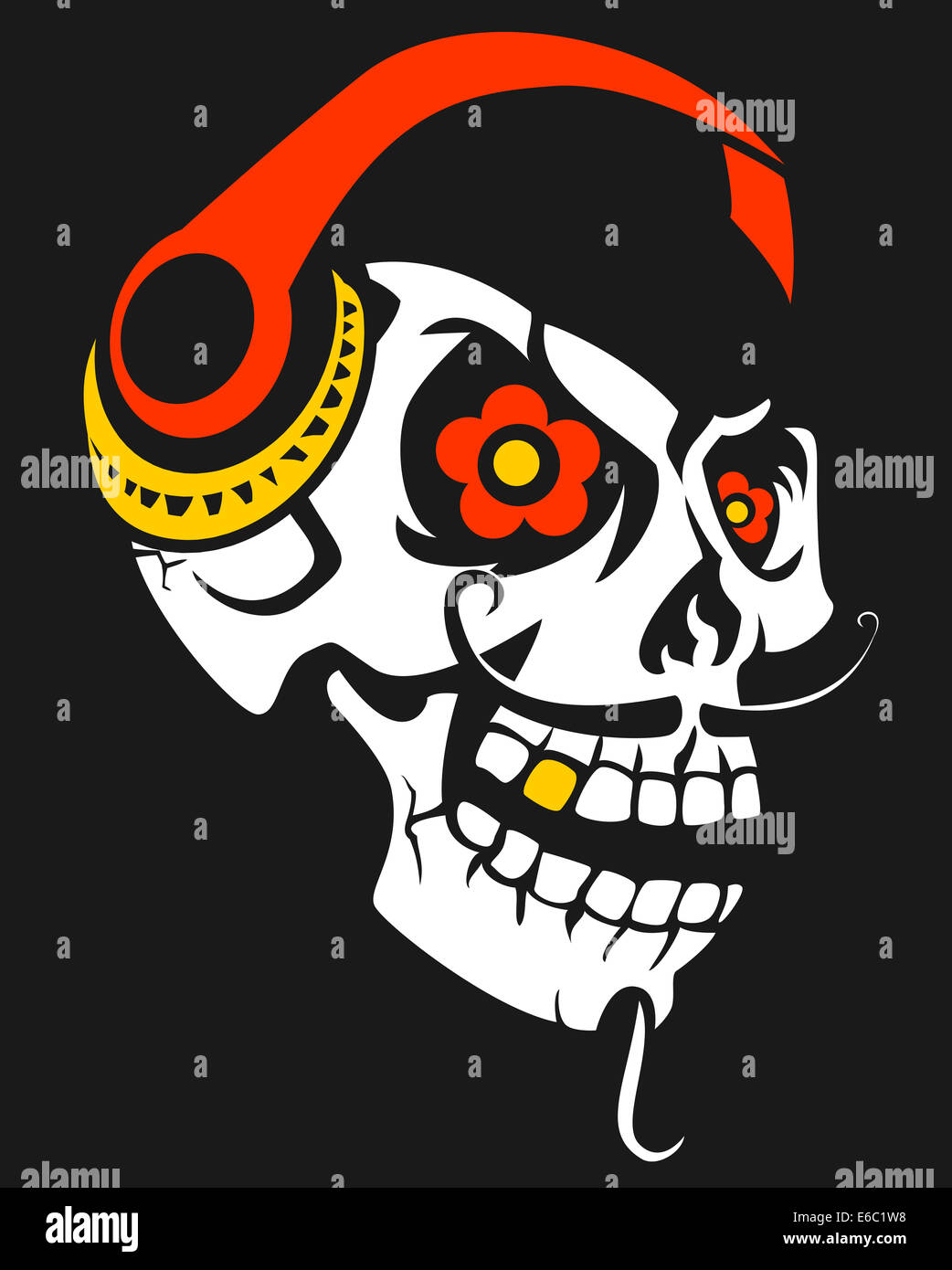 Skull with headphones hi-res stock photography and images - Alamy
