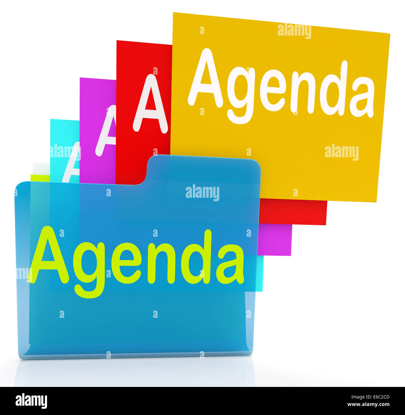 Agenda Files Indicating Calendar Folder And Document Stock Photo - Alamy