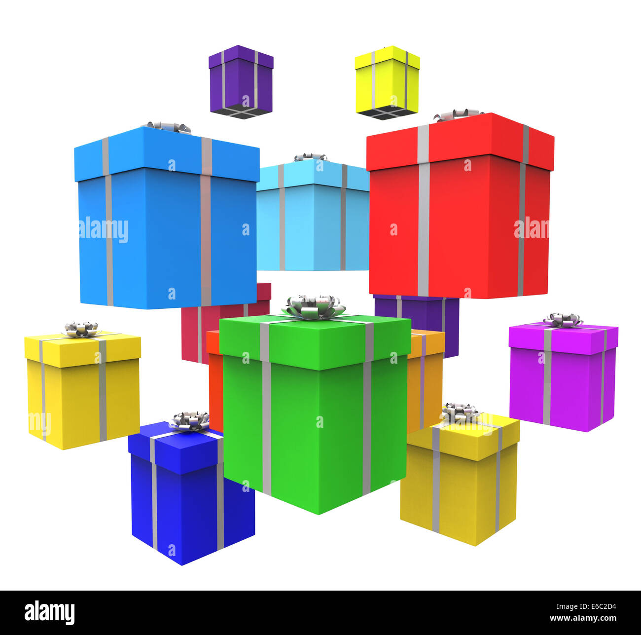 Giftboxes Celebration Meaning Party Celebrations And Surprise Stock ...