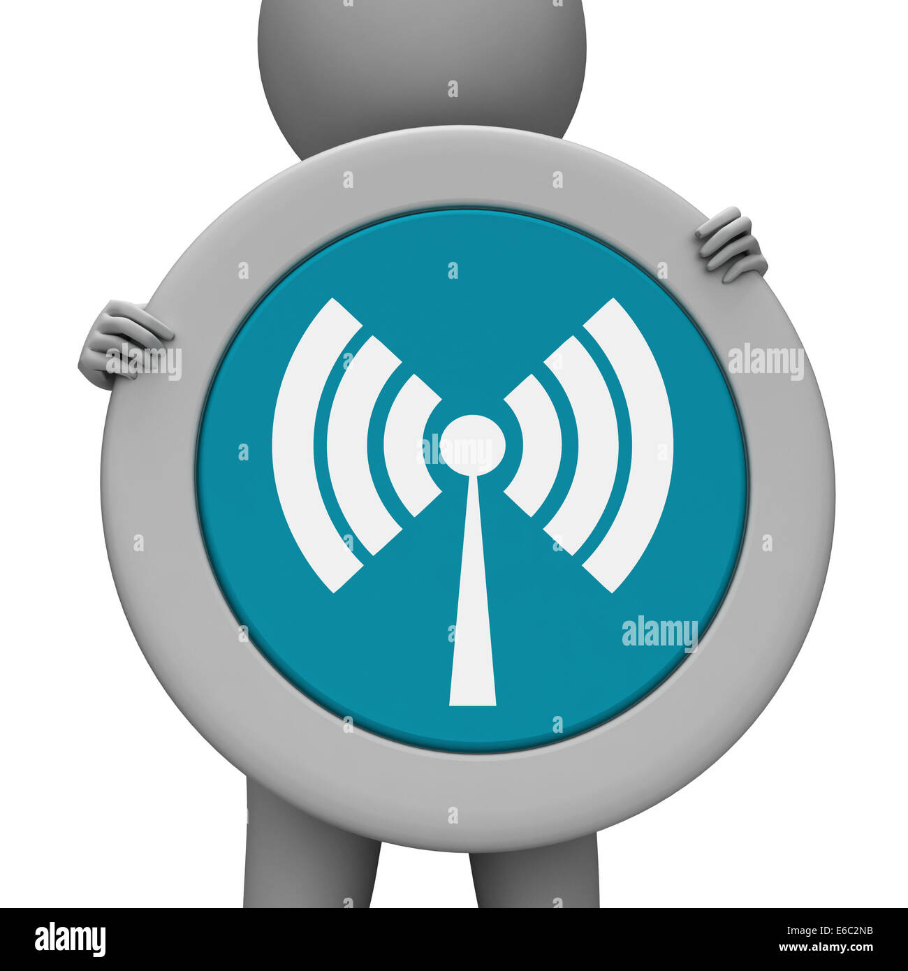 Wifi Sign Representing Advertisement Remote And Antenna Stock Photo - Alamy