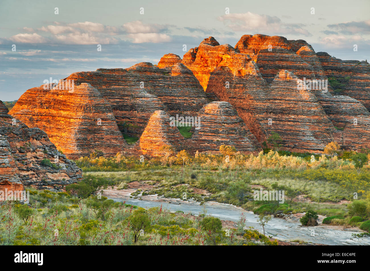 First light on the Beehive Domes of Purnululu National Park Stock Photo ...
