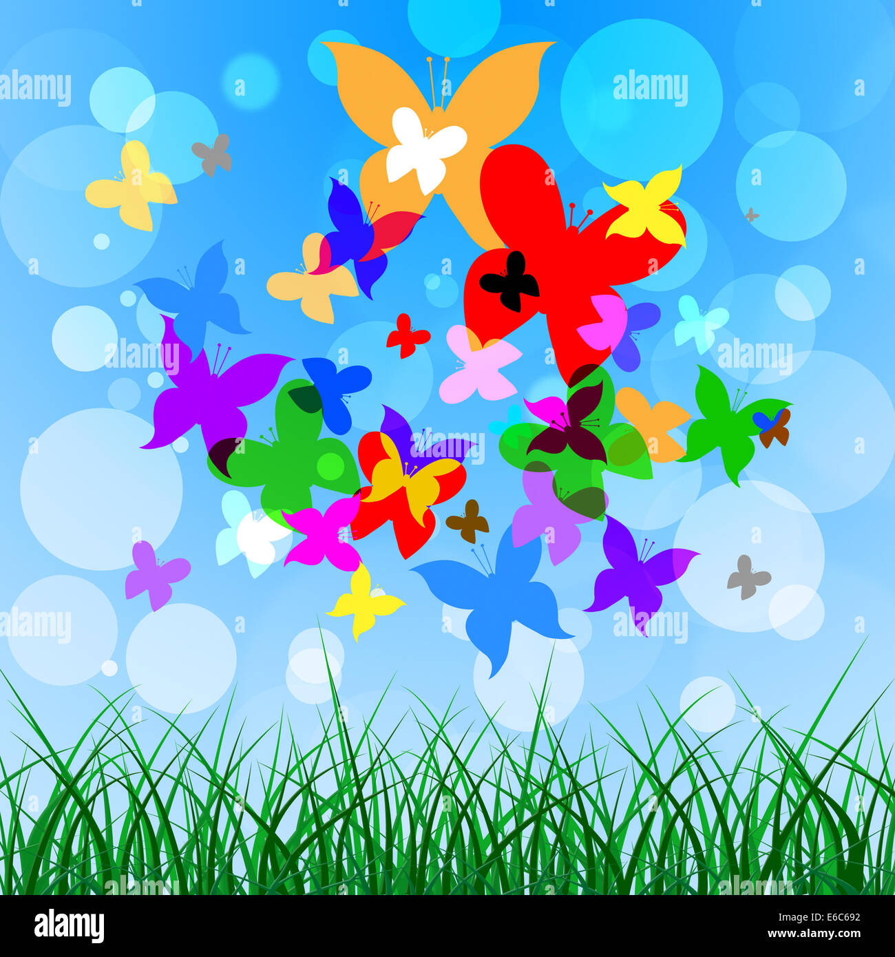 Butterflies Background Indicating Summer Time And Template Stock Photo ...