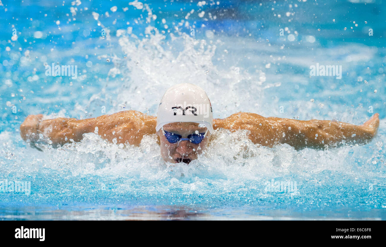 Berlin, Germany. 20th Aug, 2014. Viktor Bromer from Denmark competes in ...