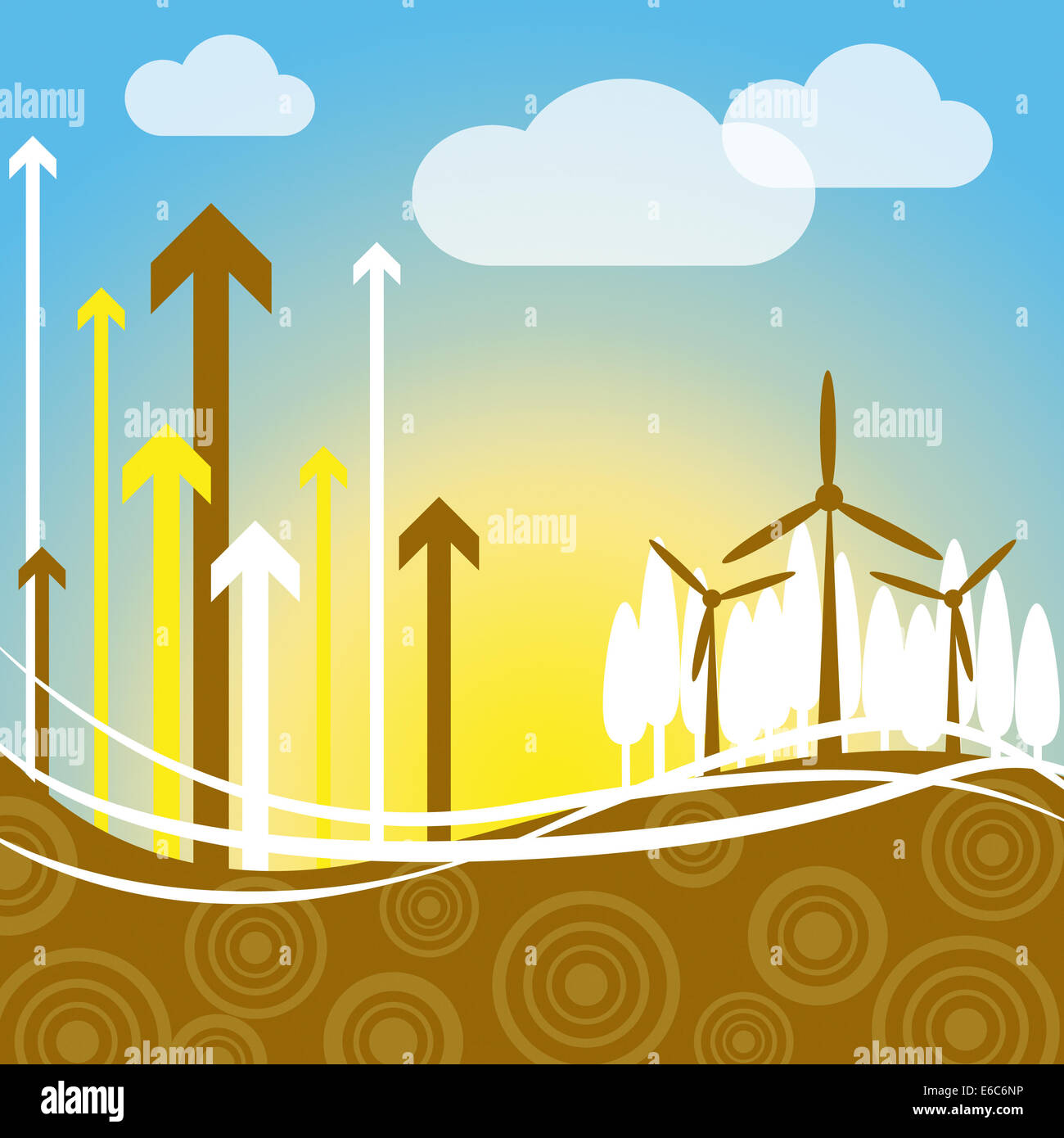 Wind Power Representing Turbine Energy And Environment Stock Photo - Alamy