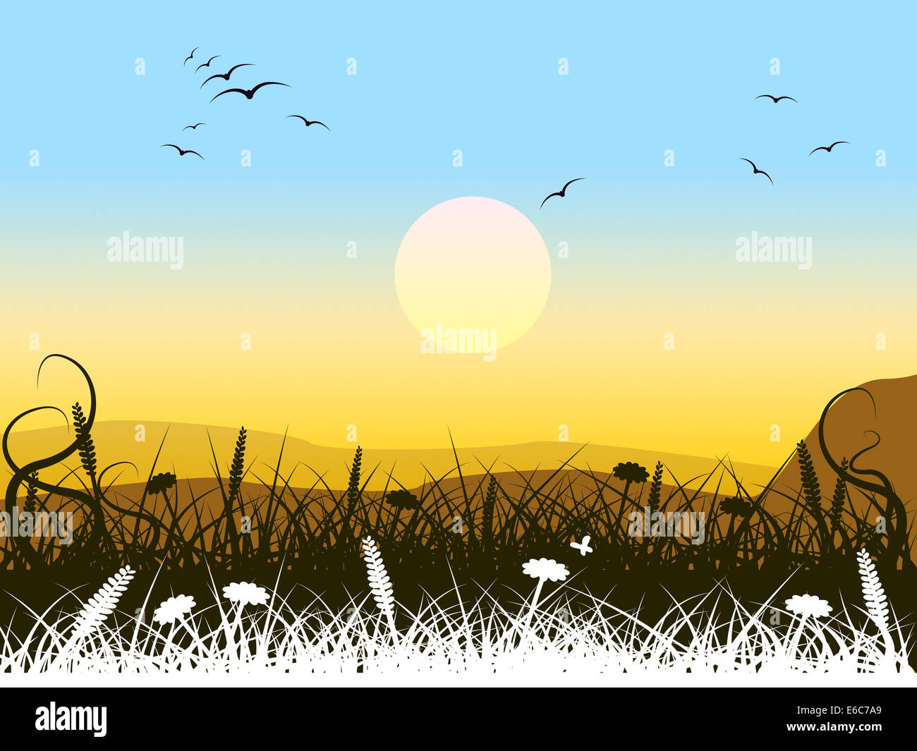 Landscape Summer Indicating Backdrop Natural And Countryside Stock ...