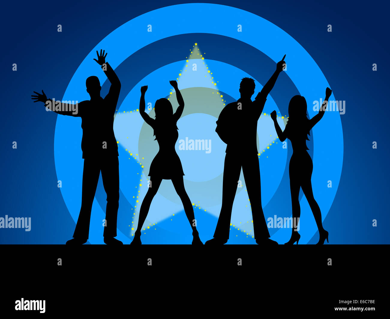 Disco dance silhouettes hi-res stock photography and images - Alamy
