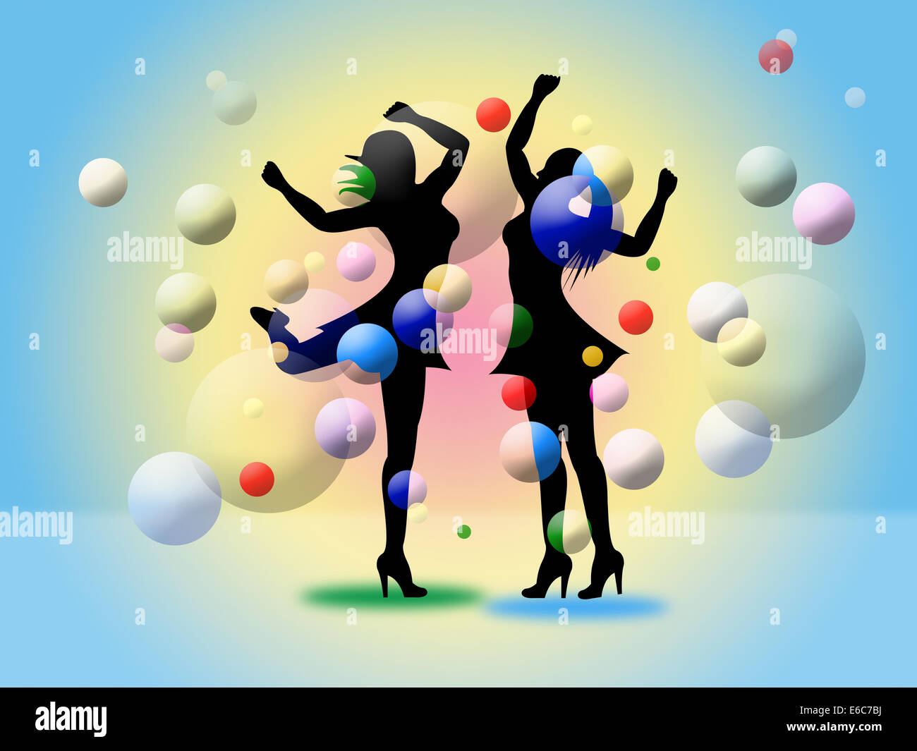 Women Disco Representing Nightclub Dance And Ladies Stock Photo - Alamy