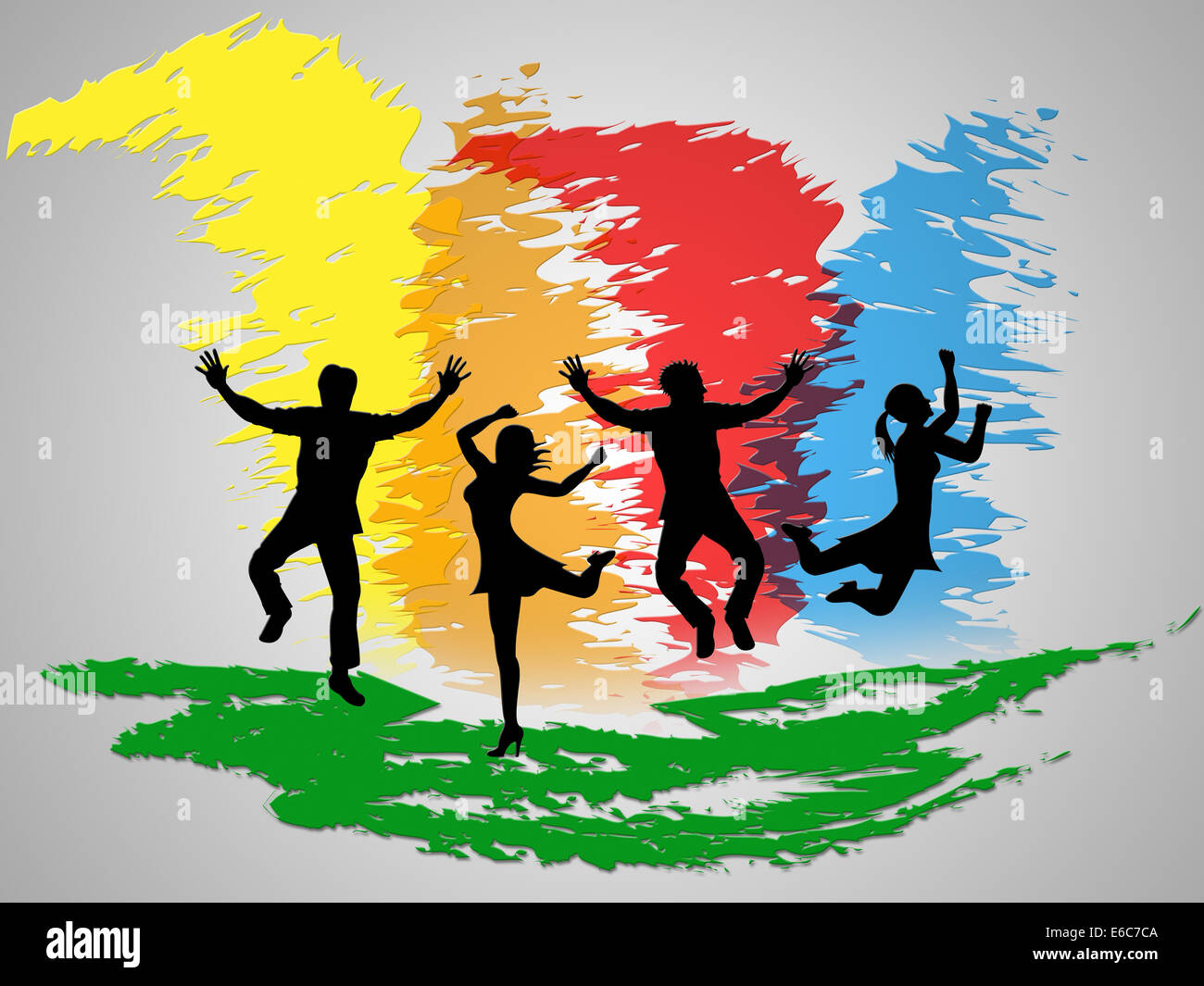 Joy People Showing Colourful Multicoloured And Jubilant Stock Photo - Alamy