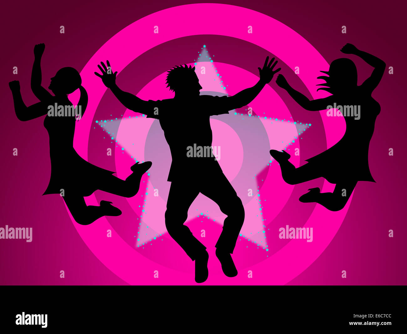 Excitement Jumping Indicating Disco Music And Thrilled Stock Photo - Alamy