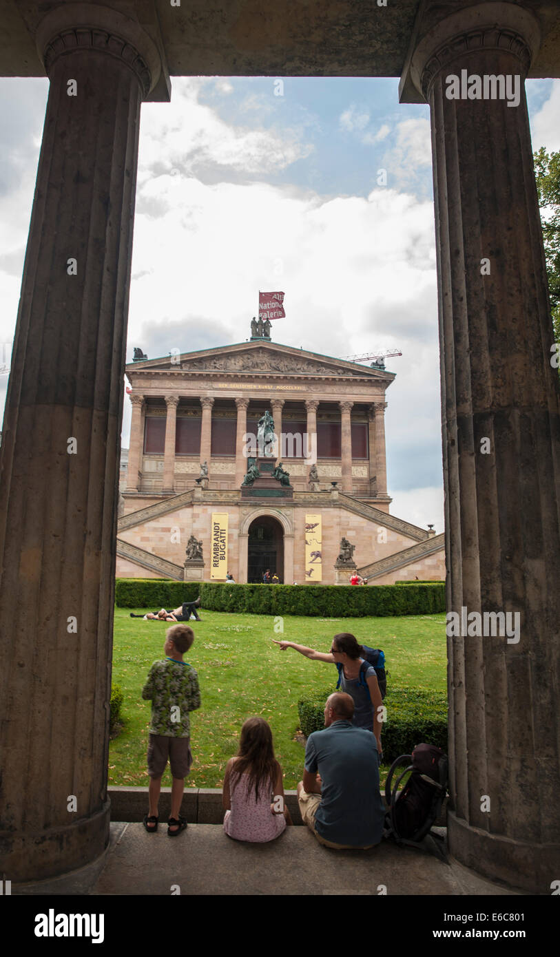 A family resting in Berlin museum island Stock Photo - Alamy