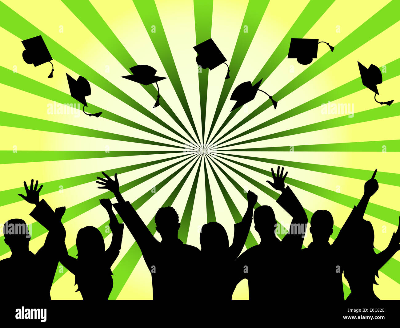 Graduation Education Showing Finishing Passing And Training Stock Photo ...