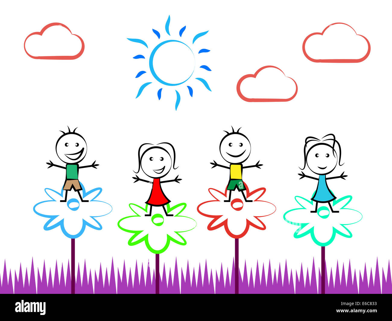 Kids Playing Showing Summer Time And Enjoyment Stock Photo - Alamy