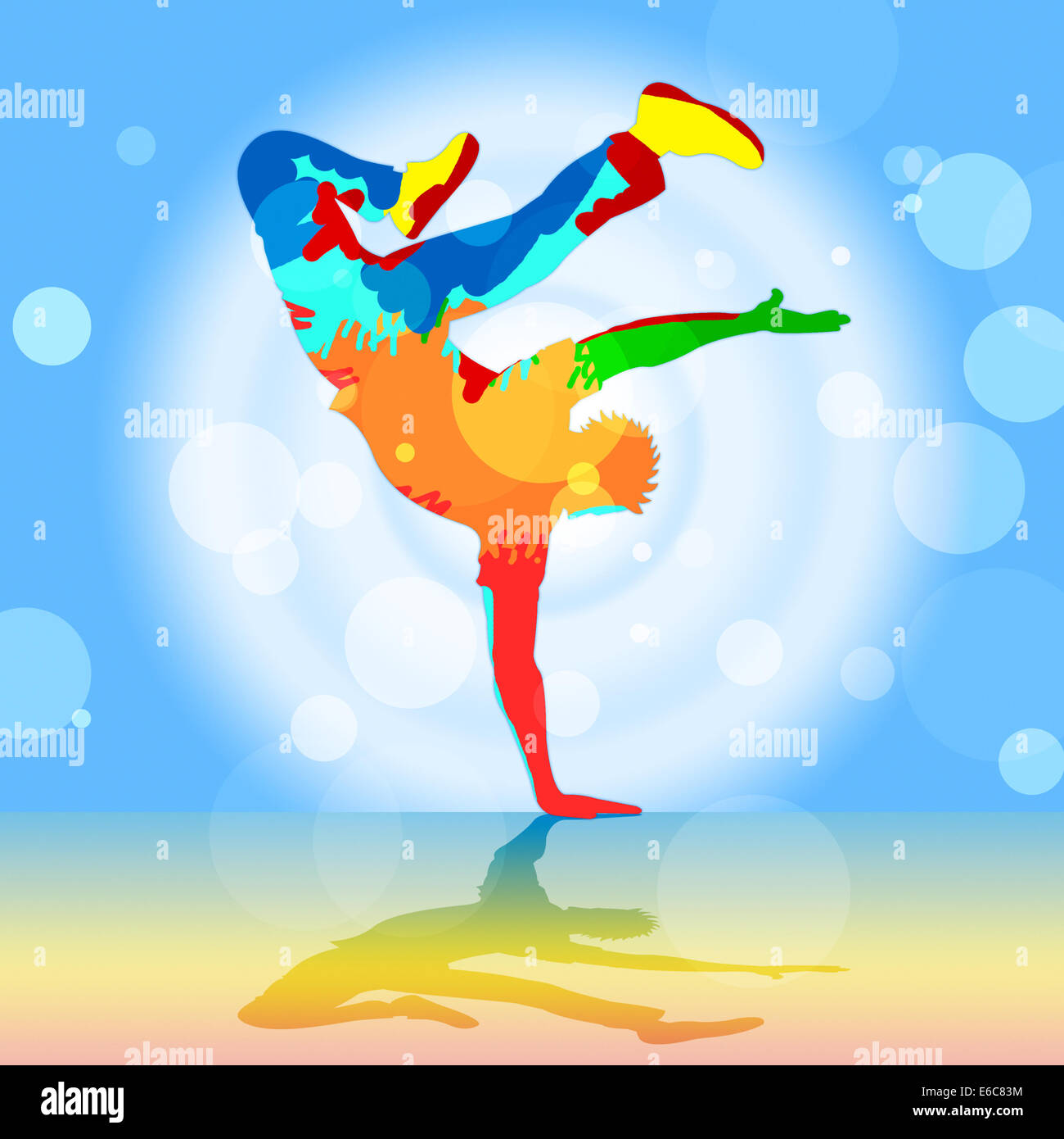Break Dancer Representing Disco Music And Party Stock Photo - Alamy
