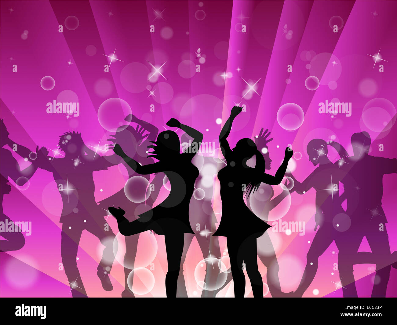 Disco Women Meaning Dancer Ladies And Celebration Stock Photo - Alamy