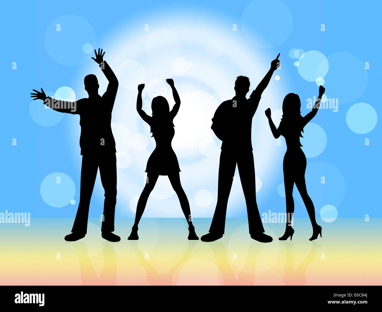 Disco Silhouette Meaning Party Profile And Dance Stock Photo - Alamy