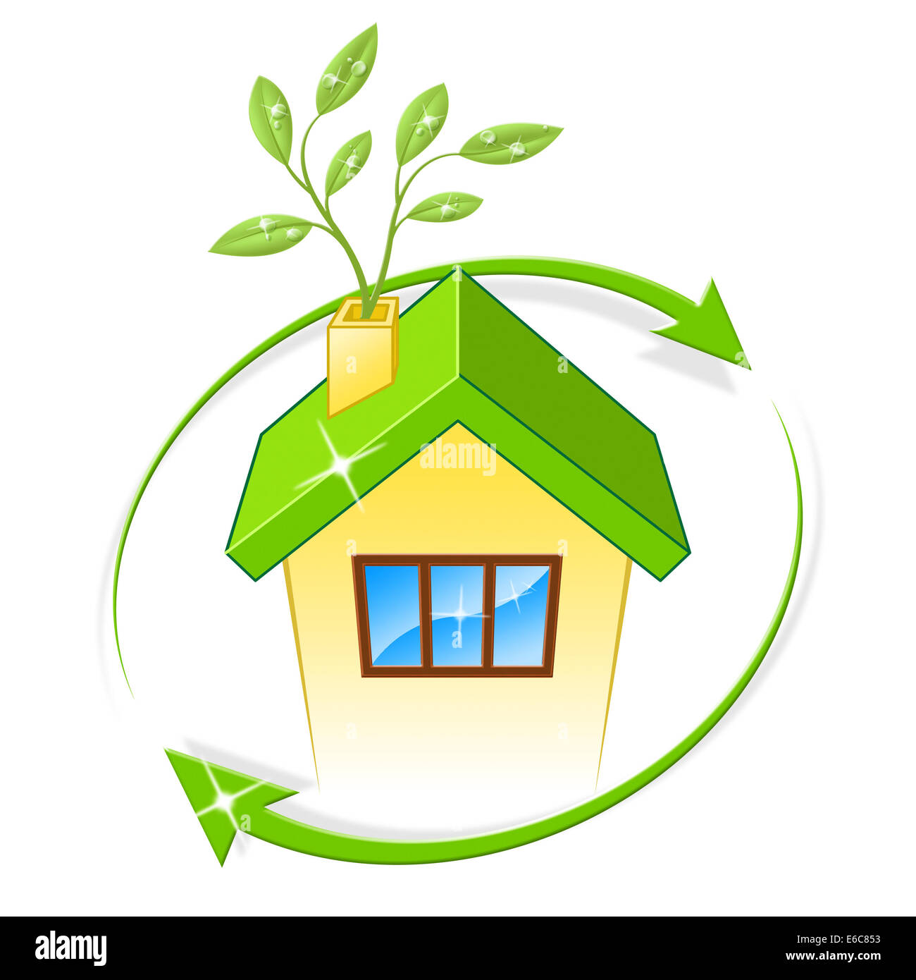 House Eco Meaning Earth Friendly And Building Stock Photo - Alamy