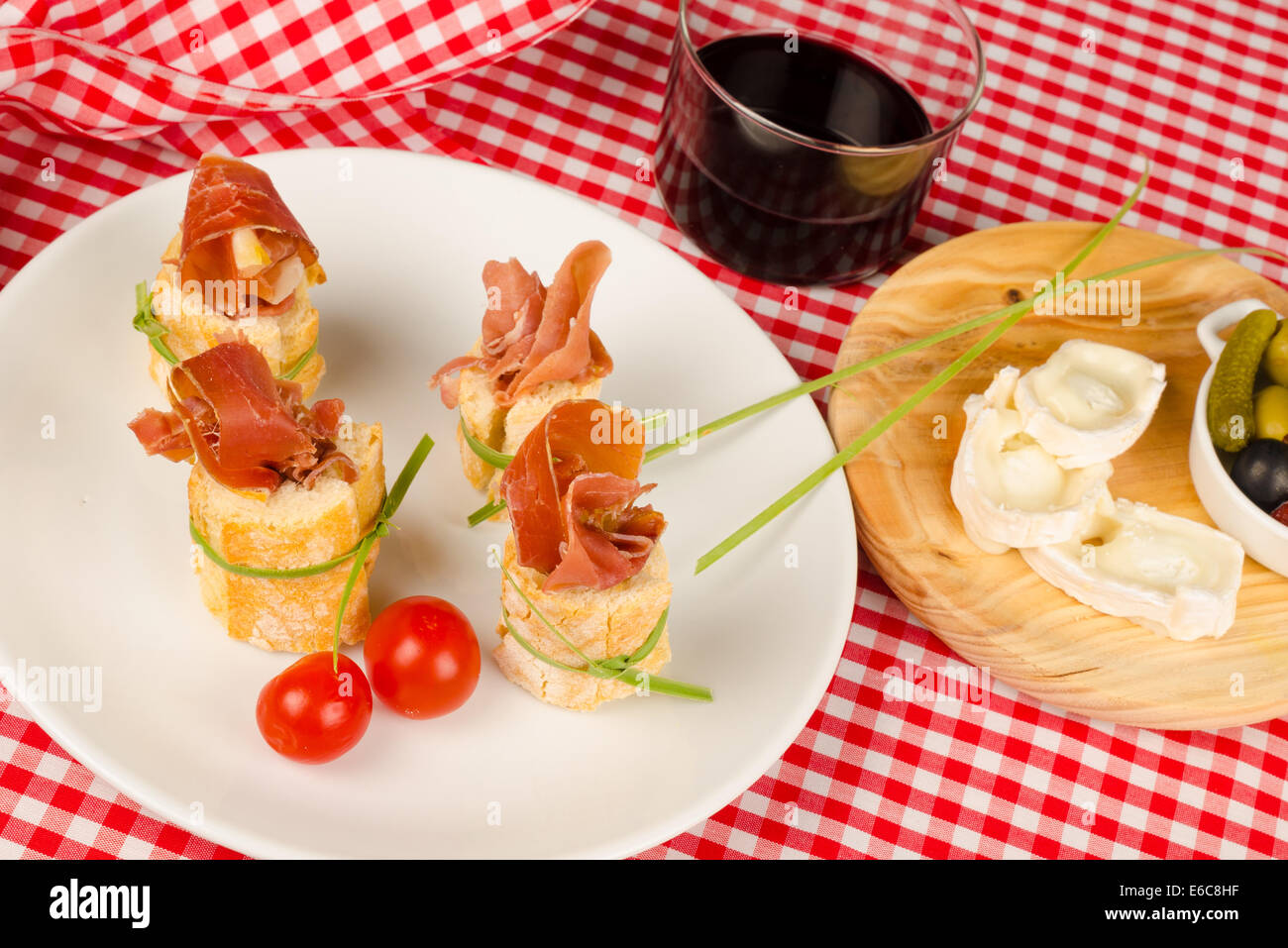 Spanish tapa with serrano ham, a traditional appetizer Stock Photo - Alamy