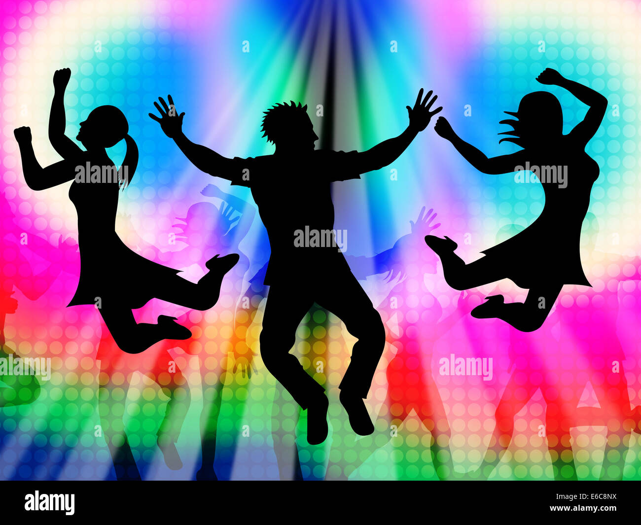 Excitement Jumping Indicating Disco Music And Celebration Stock Photo ...