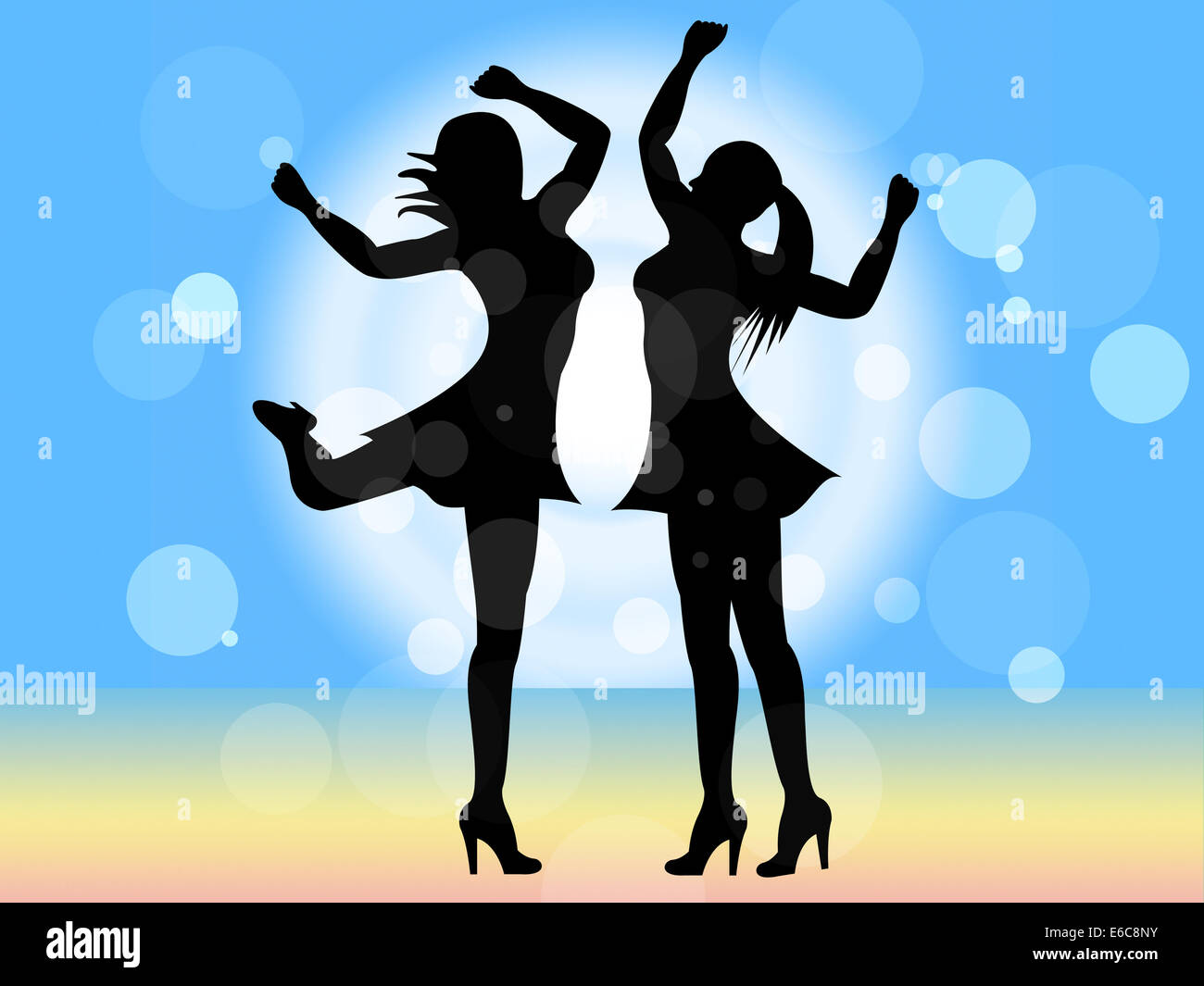 Women Dancing Representing Disco Music And Person Stock Photo - Alamy