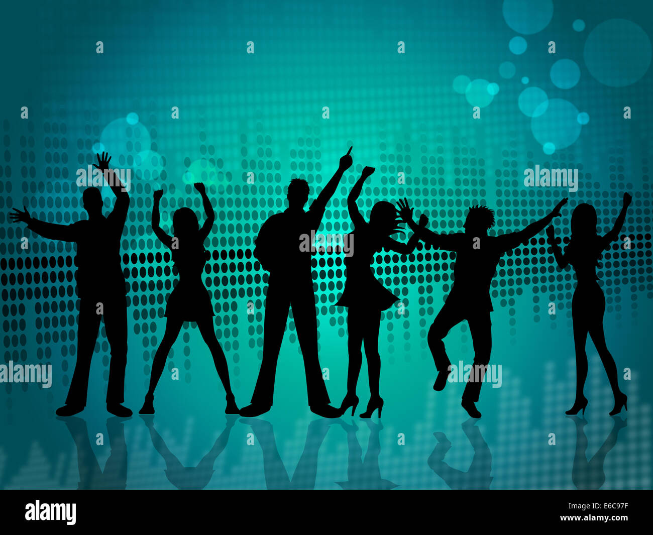 Disco Silhouette Meaning Sound Track And Musical Stock Photo - Alamy