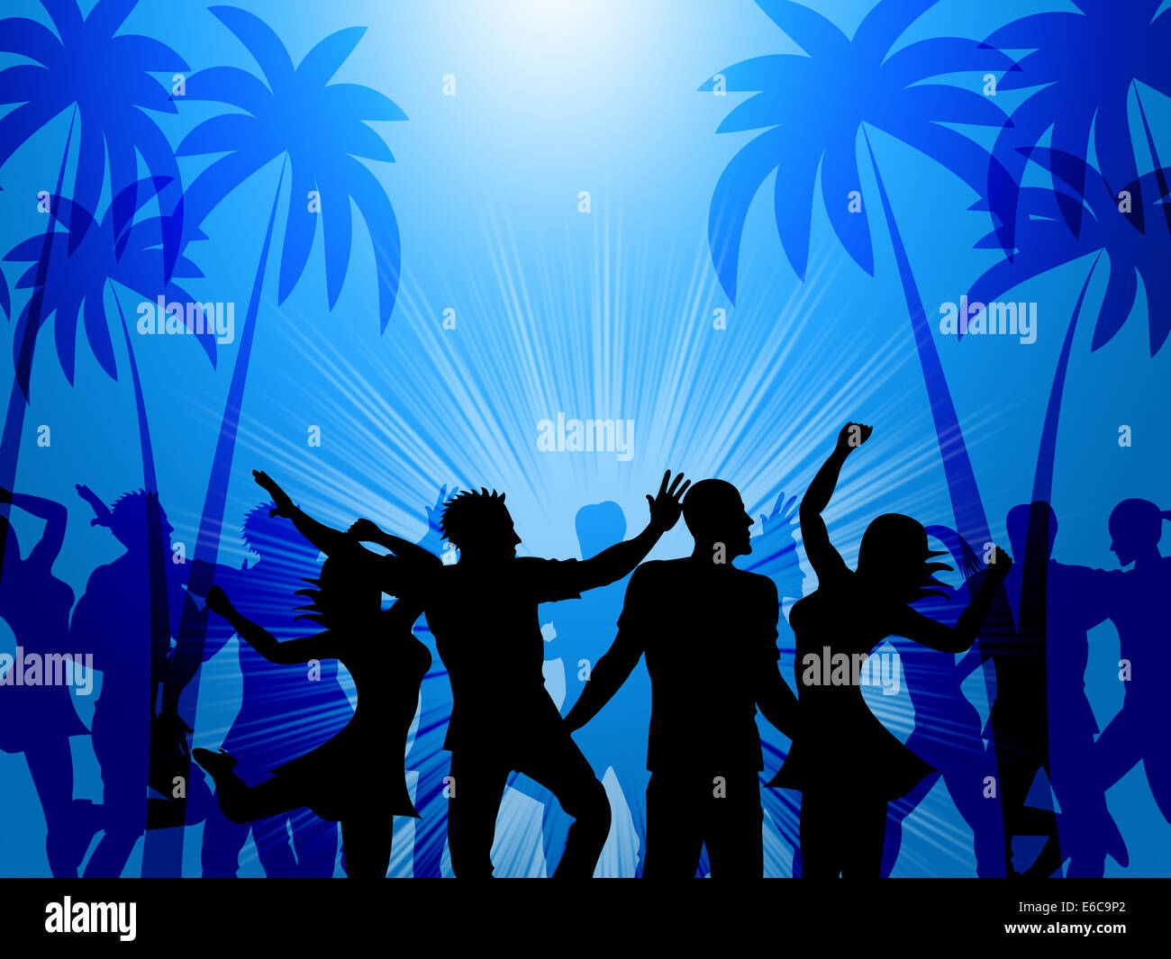Tropical Island Indicating Disco Music And Summer Stock Photo - Alamy