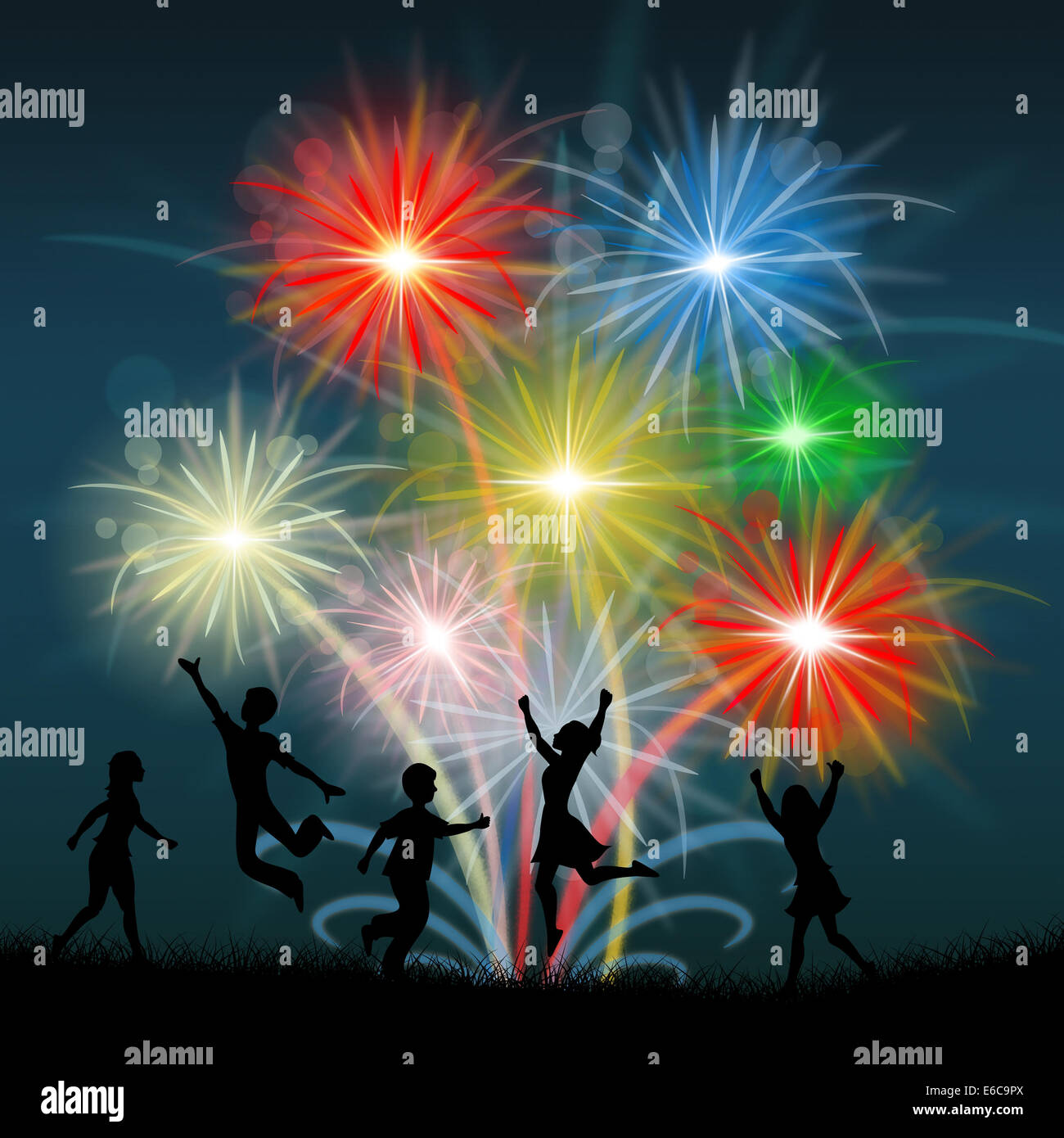 Kids playing with fireworks hi-res stock photography and images - Alamy
