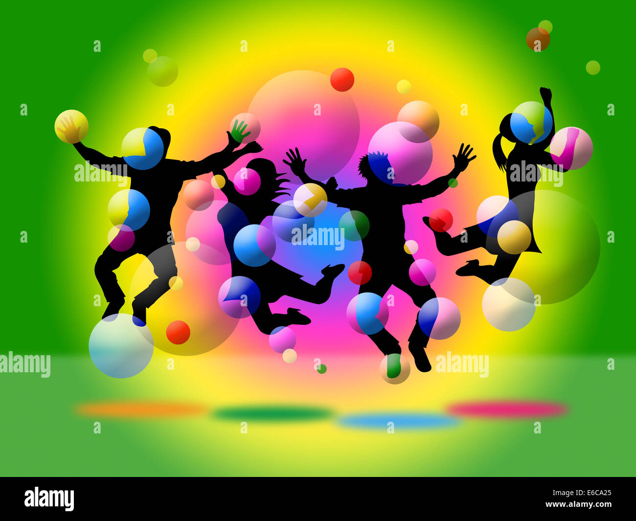 Kids Jumping Representing Youths Jubilant And Active Stock Photo - Alamy