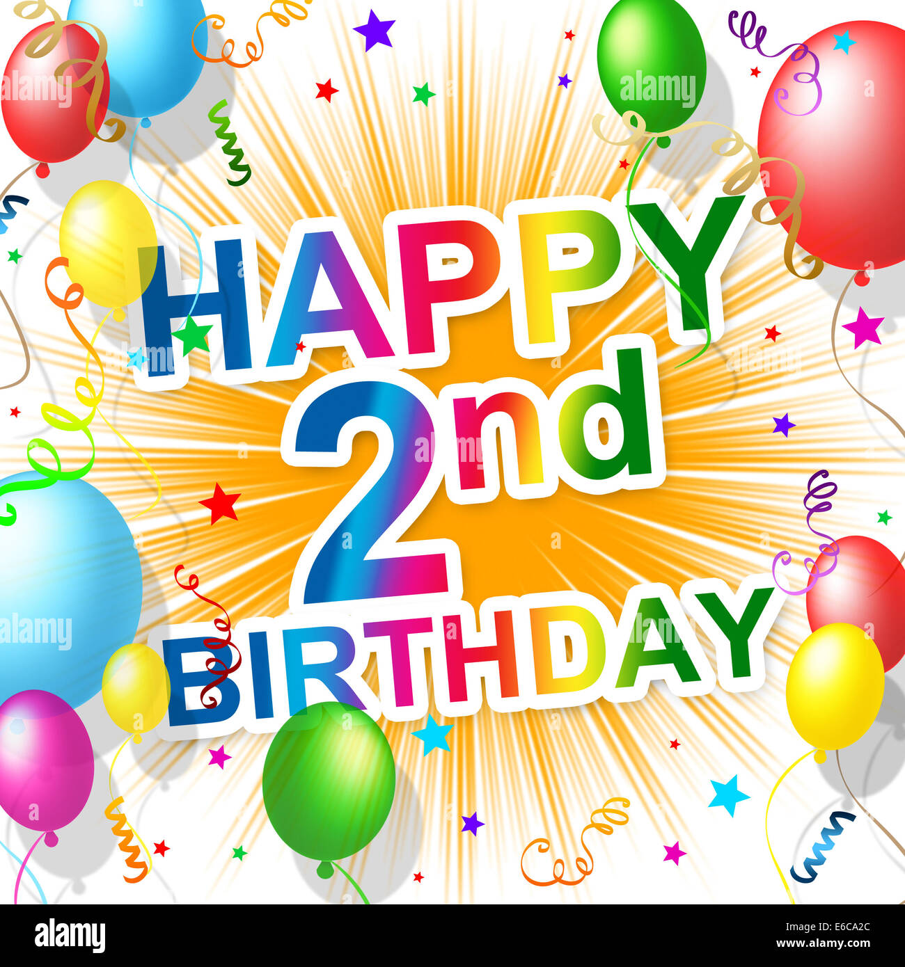 Birthday Second Representing Two Greetings And Celebrate Stock Photo ...
