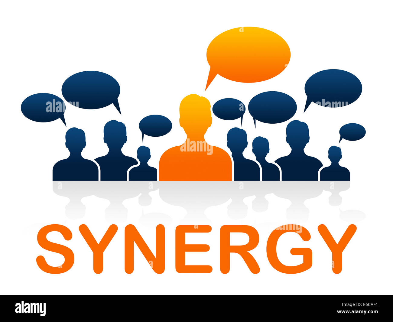 Teamwork Synergy Indicating Working Together And Collaborate Stock ...