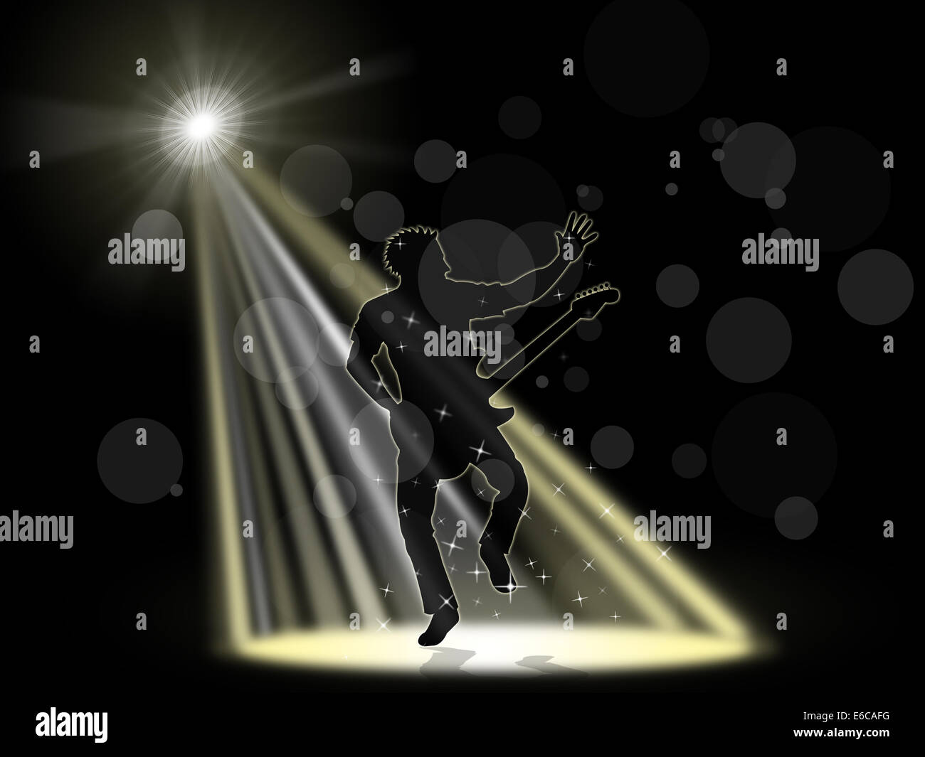 Guitar Music Indicating Beam Of Light And Beam Of Light Stock Photo - Alamy
