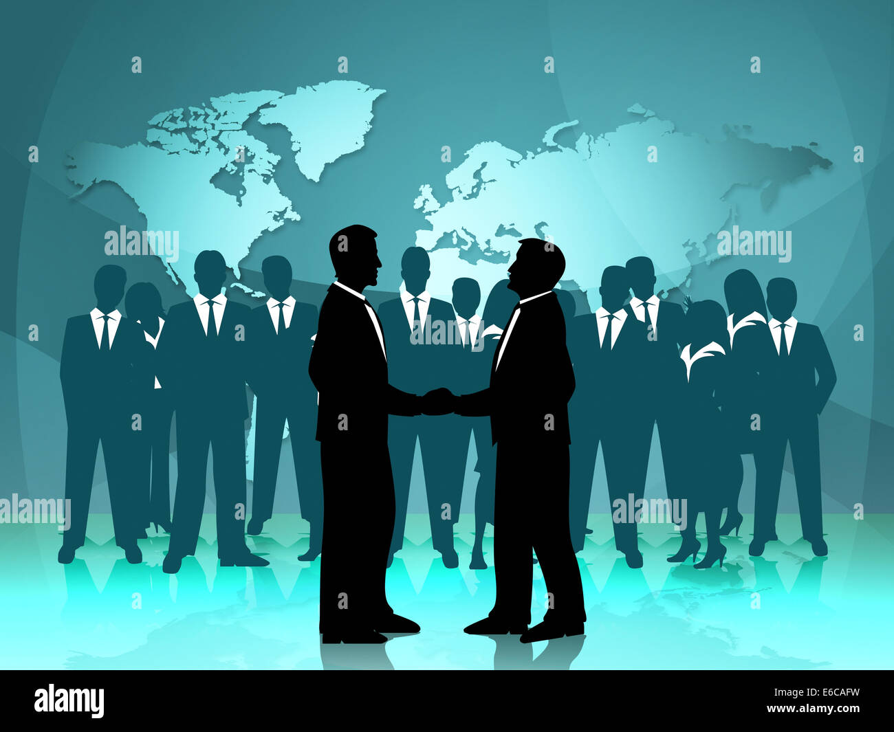 World Partnership Showing Team Work And Globe Stock Photo - Alamy