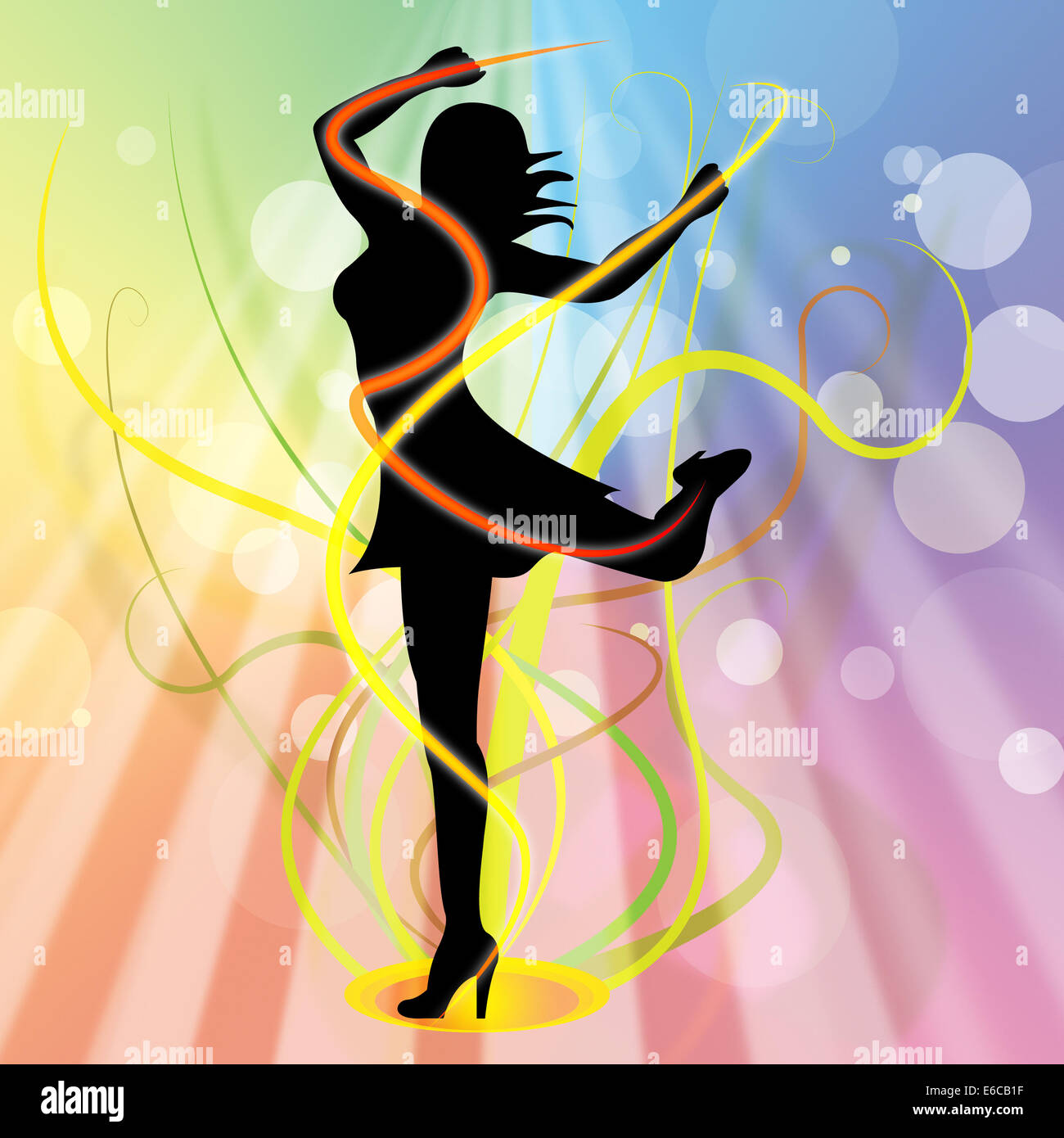 Girl Dancing Showing Young Woman And Twirl Stock Photo - Alamy