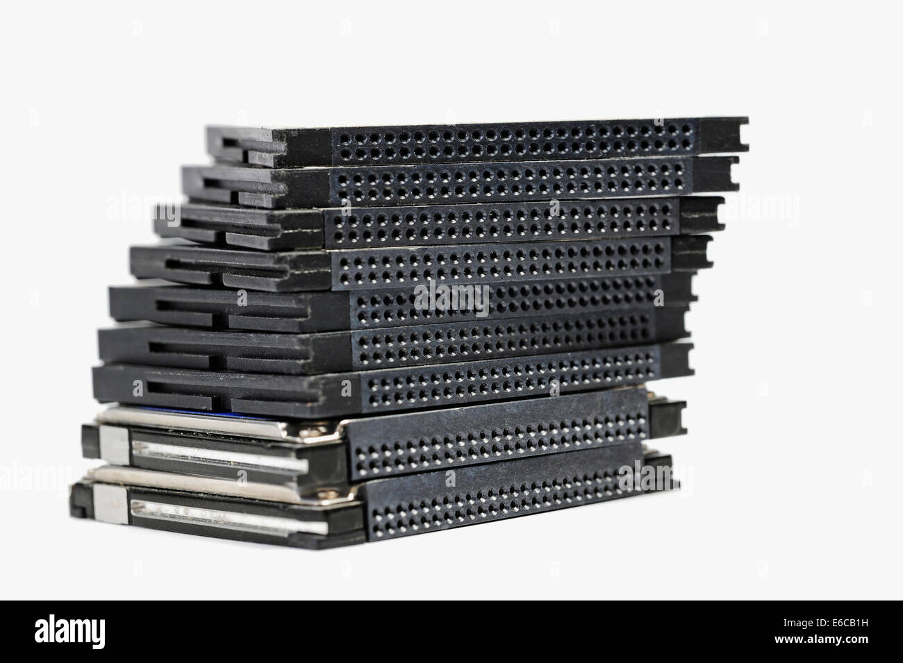 Stack of compact flash cards, white background Stock Photo - Alamy