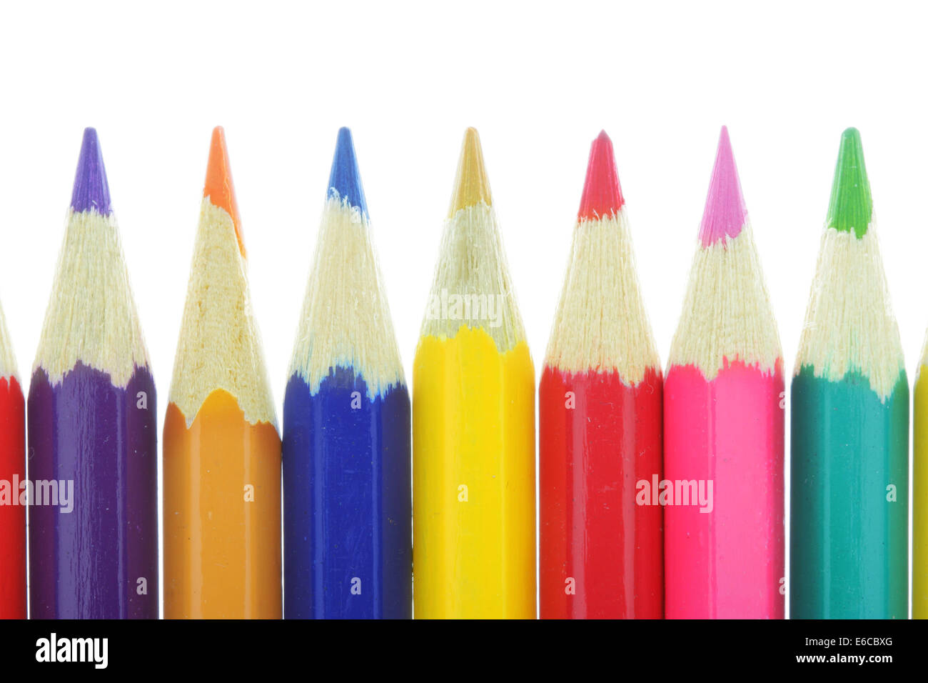 Colorful pencils isolated over white background Stock Photo - Alamy