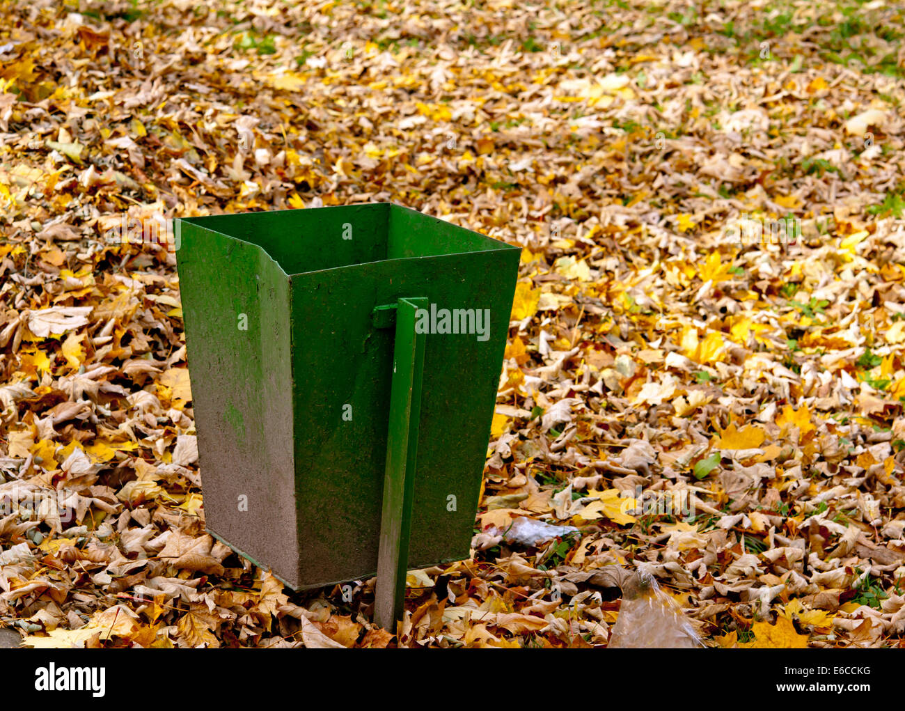 garbage tanks in city park Stock Photo - Alamy
