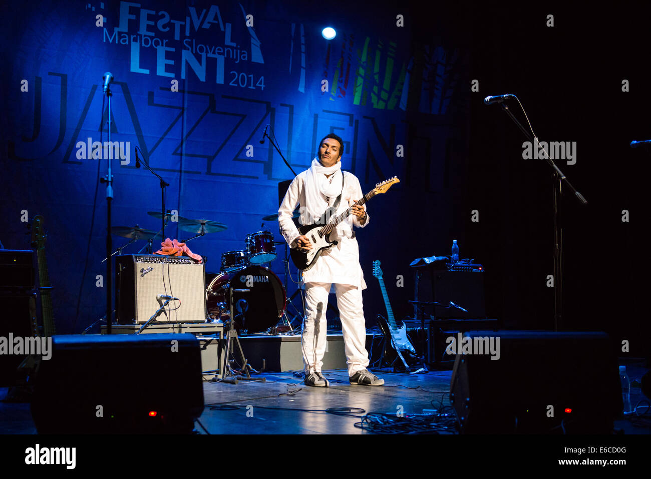 The Tuareg singer-songwriter and guitarist Bombino (Omara Moctar) at ...