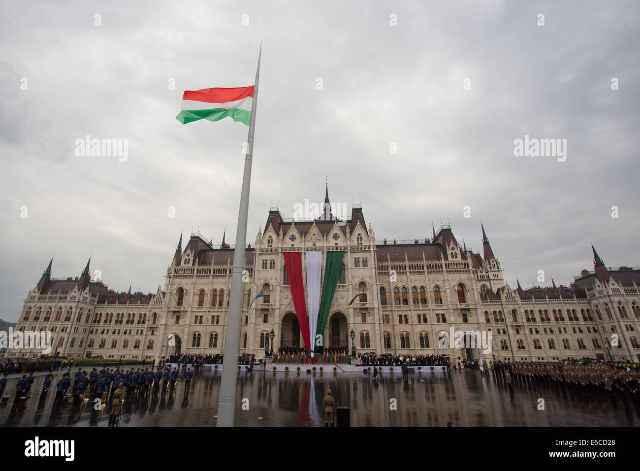 Budapest, Hungary. 20th Aug, 2014. Flag-raising ceremony is held in ...